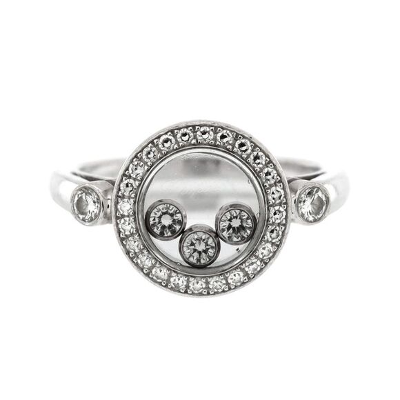 Chopard | Jewelry | Chopard Happy 3 Floating Diamonds Circle Ring 8k ...